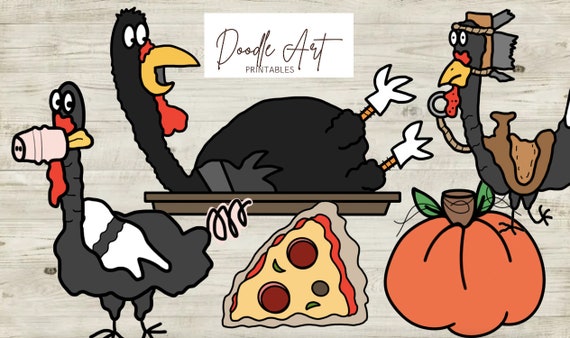Turkey Trouble Clip Art Pack - Etsy