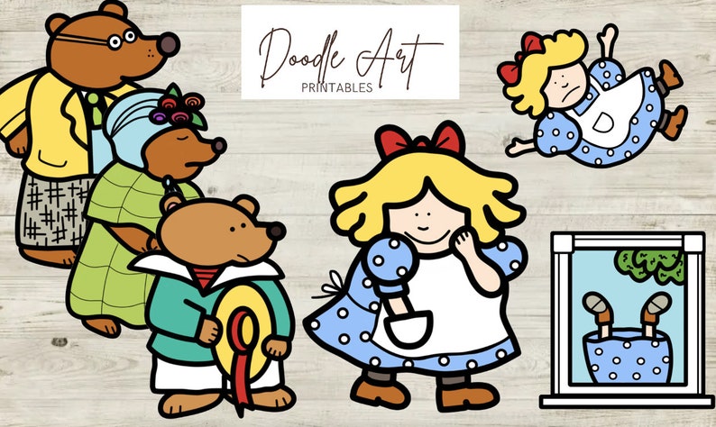 Goldilocks and the Three Bears Clip Art Pack - Etsy