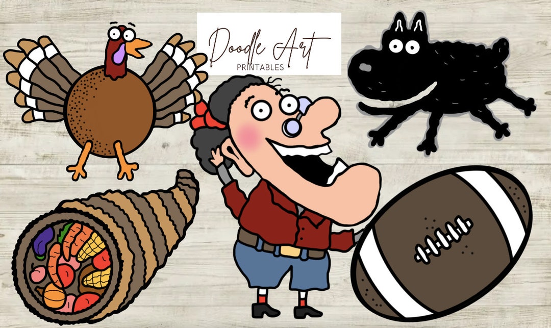 There Was an Old Lady Who Swallowed a Turkey Clip Art Pack - Etsy