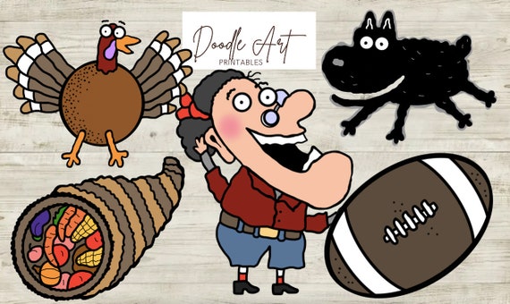 There Was an Old Lady Who Swallowed a Turkey Clip Art Pack - Etsy