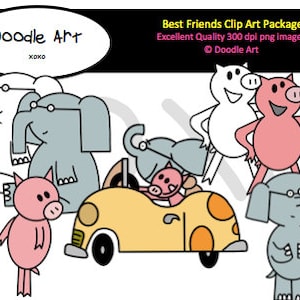 Piggie and Elephant Mega Clipart Pack - Etsy