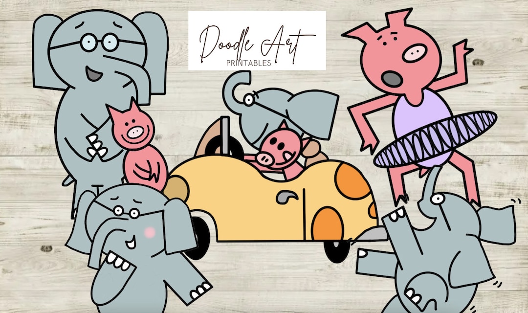 Piggie and Elephant Mega Clipart Pack - Etsy