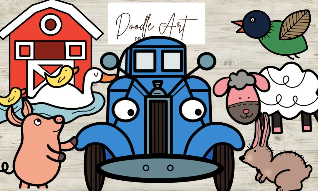 Spring for Blue Truck Clip Art Pack - Etsy