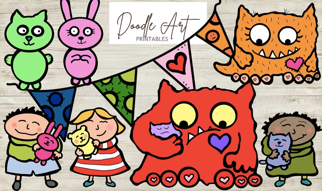 Monster Love Clip Art Pack - Etsy