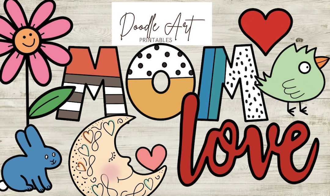 I Love Mom Clip Art Pack - Etsy