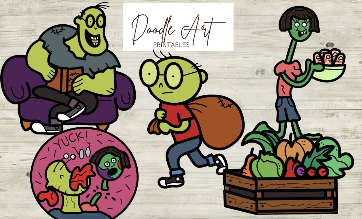 No Veggies for Zombies Clip Art Pack - Etsy