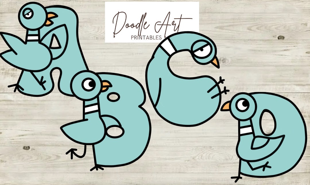 Pigeon Alphabet Letters Clip Art Pack - Etsy