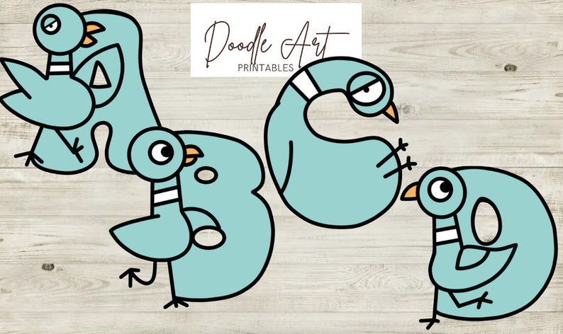 Pigeon Alphabet Letters Clip Art Pack - Etsy