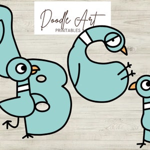 Pigeon and Friends Alphabet Letters Clip Art Bundle - Etsy