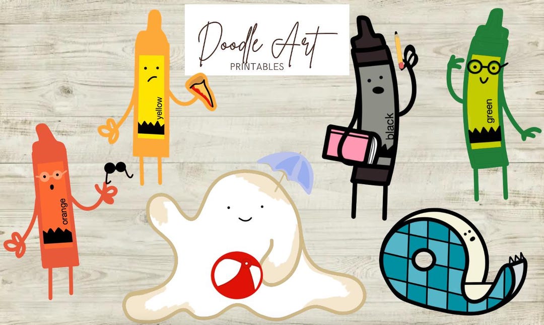 Crayons Go Back to School Clip Art Pack - Etsy