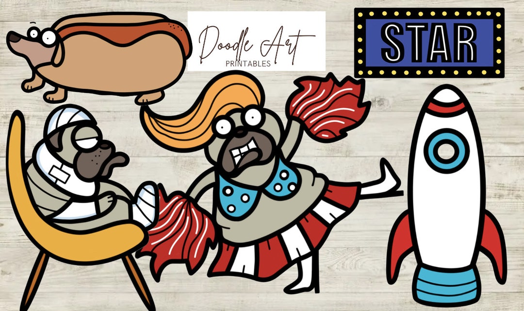 Pug- the Star Clip Art Pack - Etsy