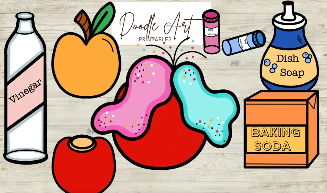 Apple Volcano Clip Art Pack - Etsy