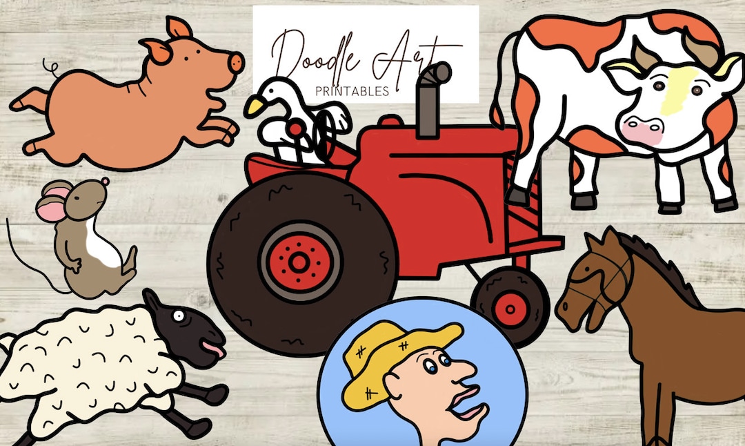 Duck on a Tractor Clip Art Pack - Etsy