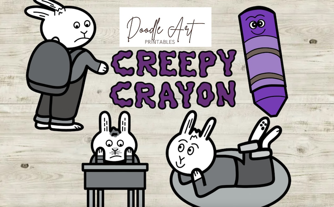The Creepy Crayon Clip Art Pack - Etsy