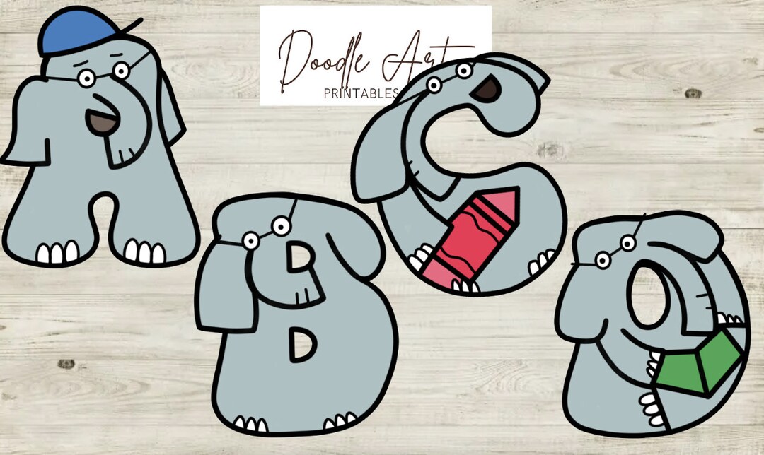 Elephant Alphabet Letters Clip Art Pack - Etsy