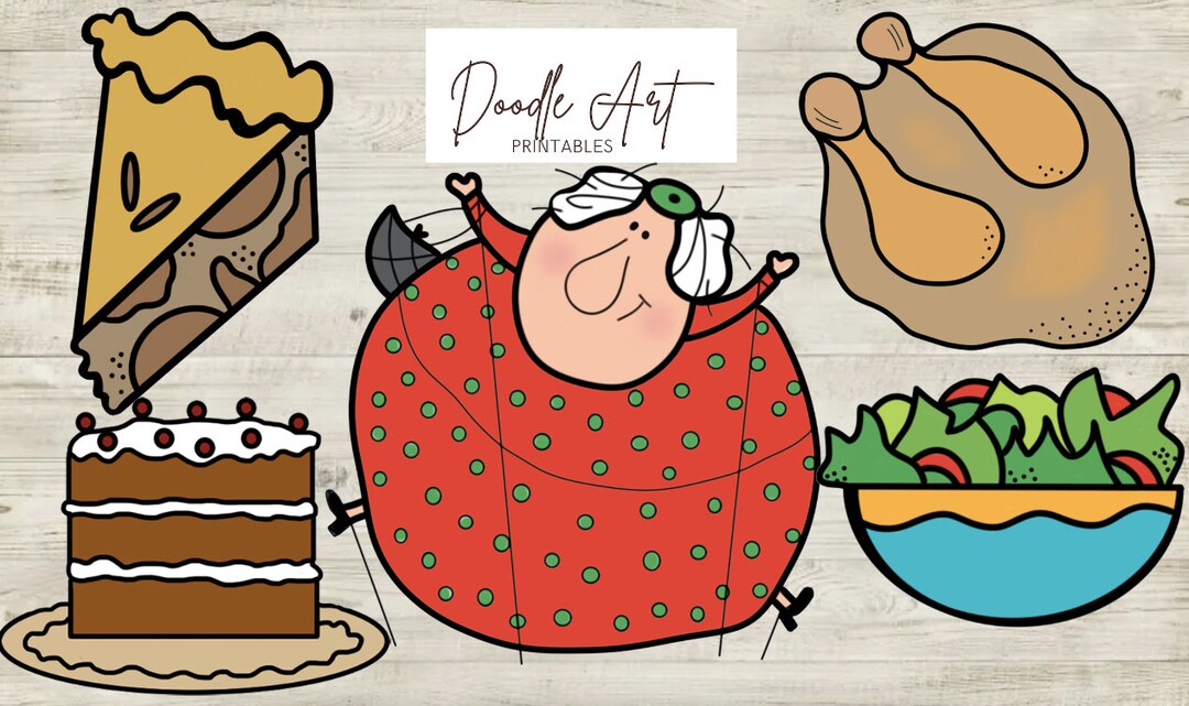 The Old Lady Loves Pies Clip Art Pack - Etsy