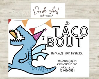Dragons Love Tacos Invitation - Etsy