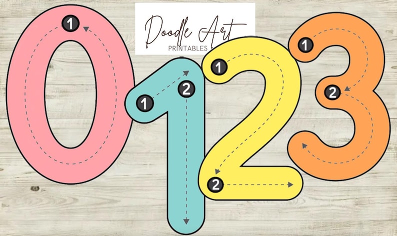 Tracing Numbers Clip Art Pack - Etsy