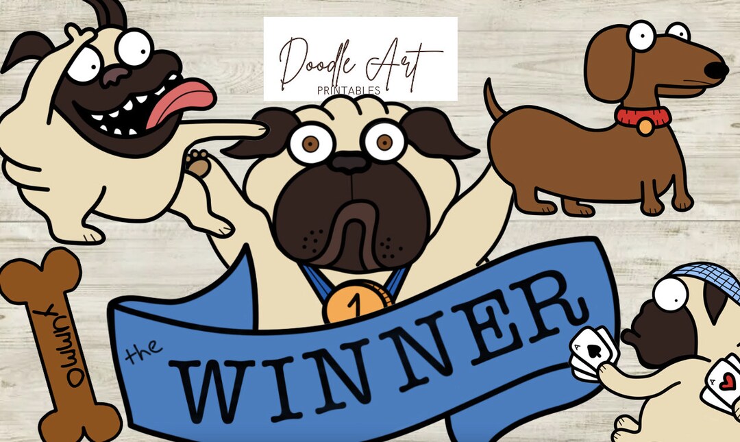Pug - the Winner Clip Art Pack - Etsy