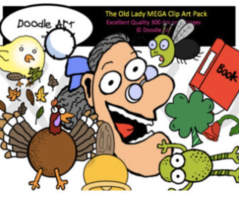There Was an Old Lady Mega Clip Art Collection - Etsy