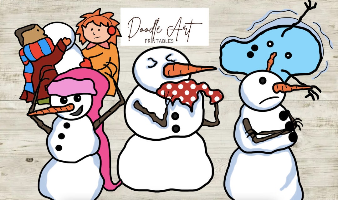 Sneezy the Snowman Clip Art Pack - Etsy