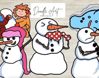 Snowman Clip Art Bobbleheadz Combo Pack - Etsy