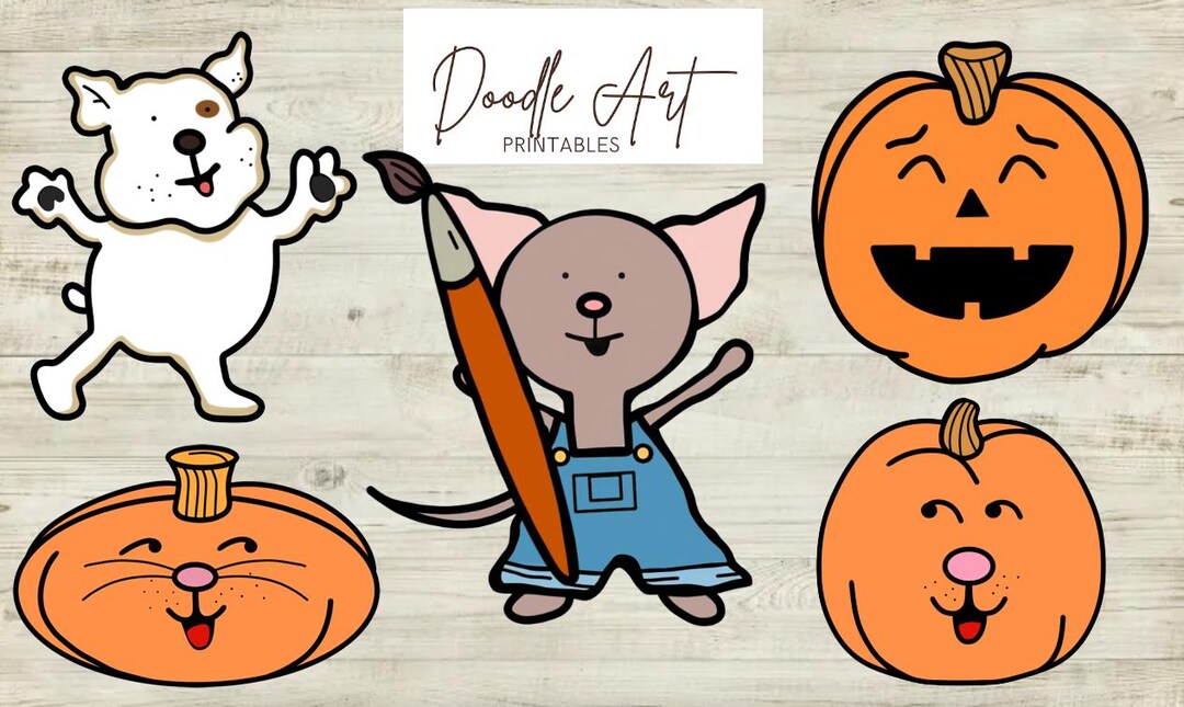 Pumpkin Day for Mouse Clip Art Pack - Etsy