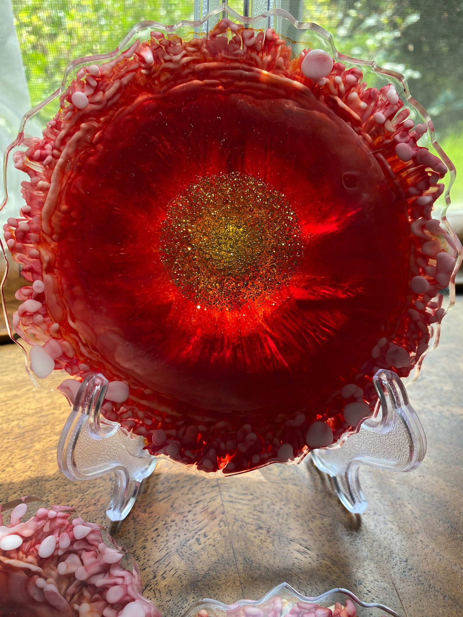 Handmade Ruby Red Resin Coasters, Gold Center, Set of 4 - Etsy