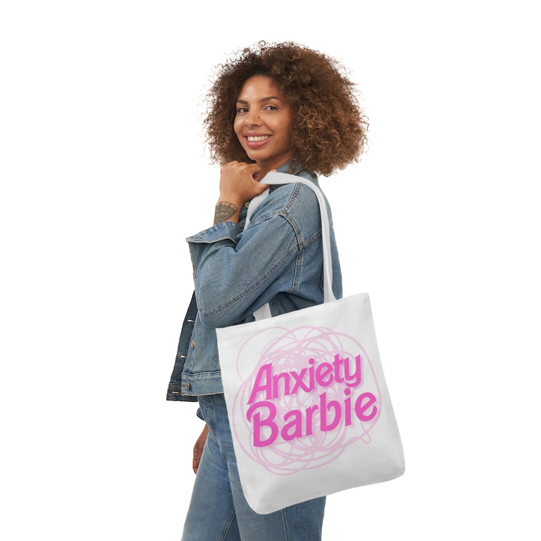 Polyester Canvas Tote Bag AOP Anxiety Barbie Anxious Mental - Etsy