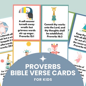 Proverbs Bible Verse Cards for Kids: KJV Memory Cards (printable) - Etsy UK