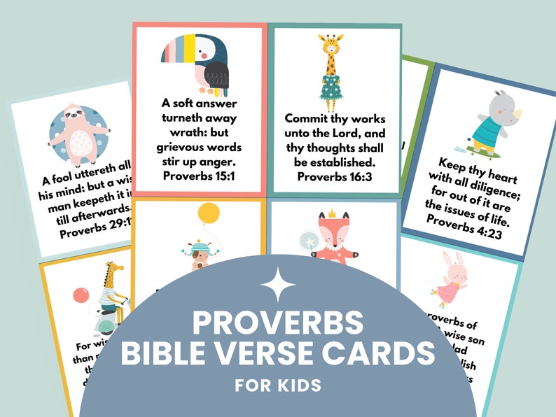 Proverbs Bible Verse Cards for Kids: KJV Memory Cards (printable) - Etsy UK