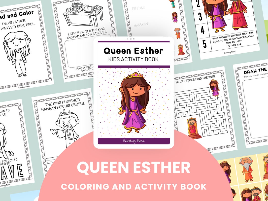 Queen Esther Coloring and Activity Pages Bible Story Coloring Pages - Etsy