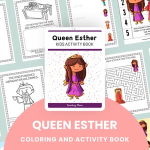 Queen Esther Coloring and Activity Pages Bible Story Coloring Pages - Etsy