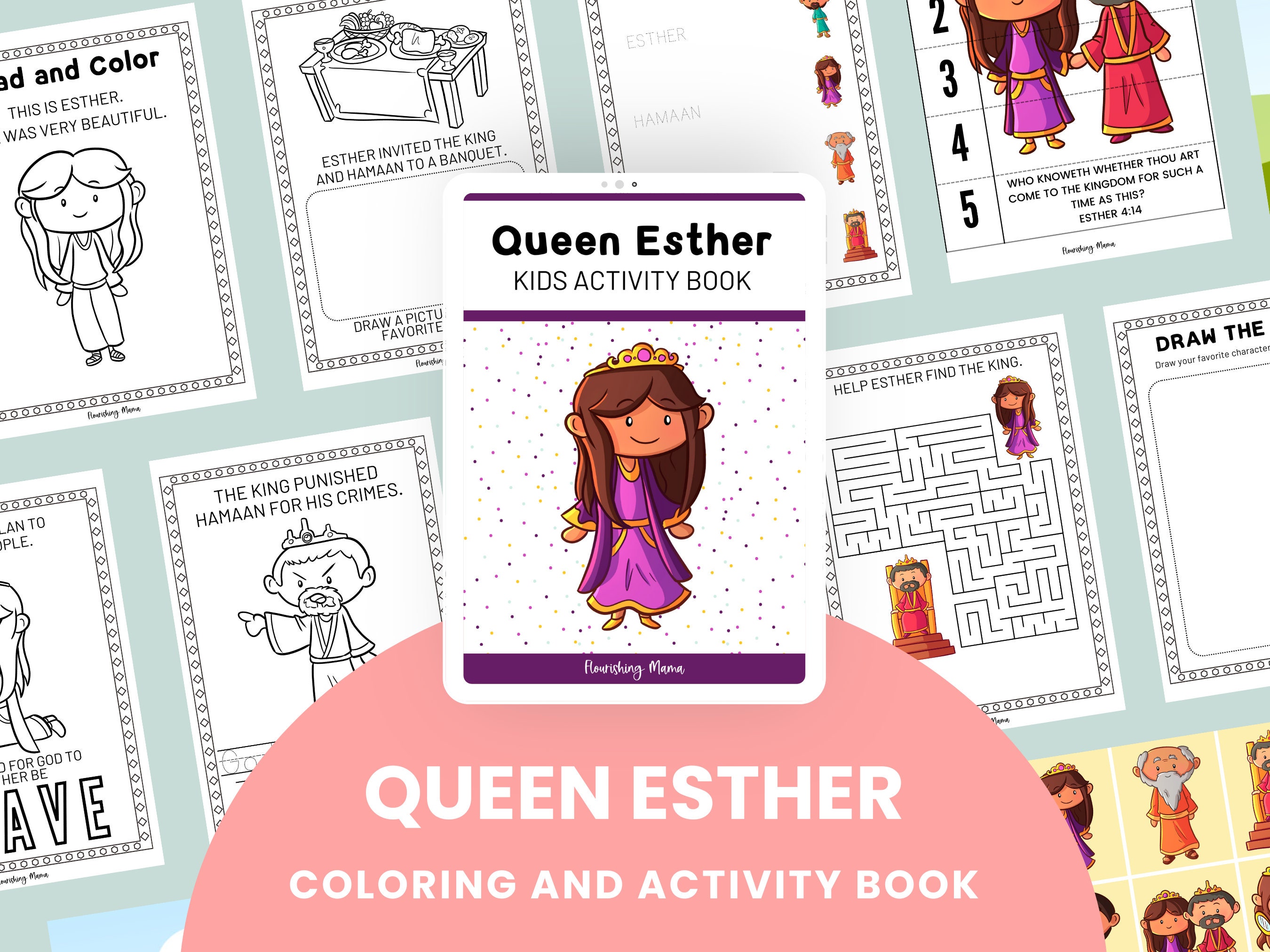 Queen Esther Coloring and Activity Pages Bible Story Coloring Pages - Etsy
