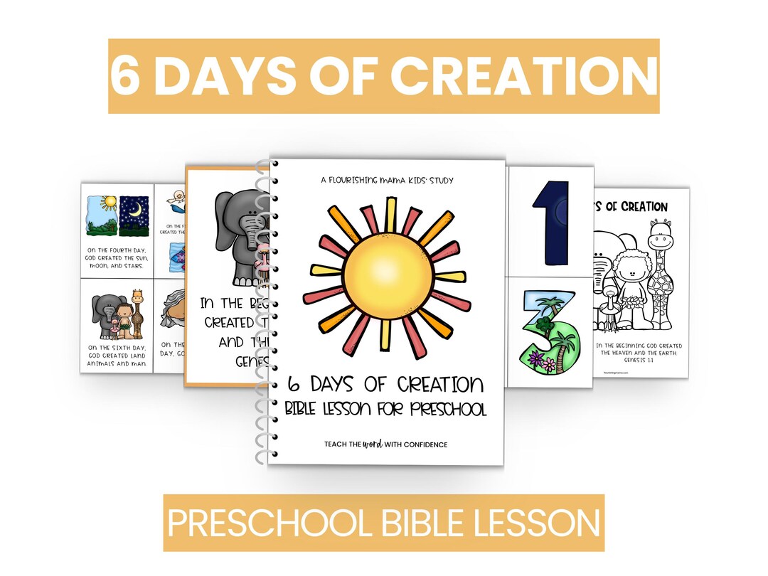 6 Days of Creation Preschool Bible Lesson | Preschool Sunday School ...