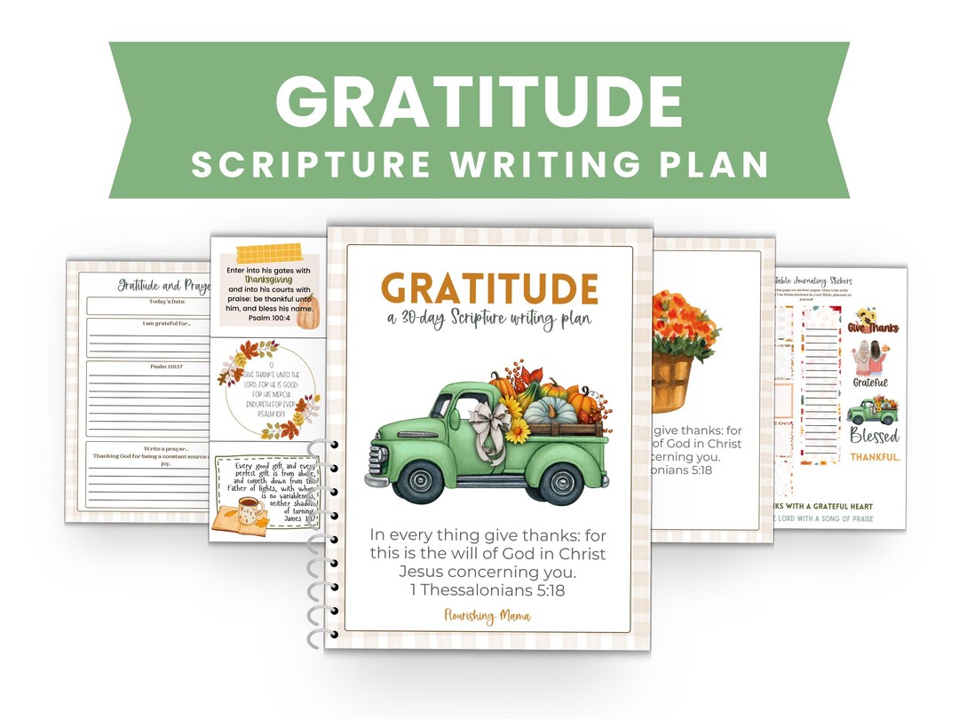 Gratitude Scripture Writing Plan | Gratitude Bible Study | Thankfulness ...