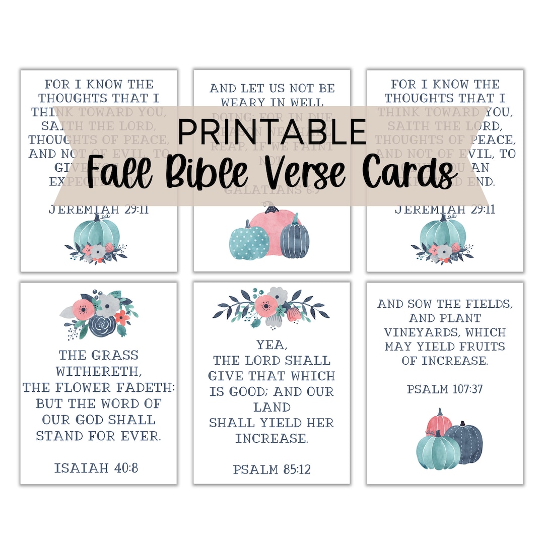 Fall Bible Verse Cards | Printable Bible Verses - Etsy