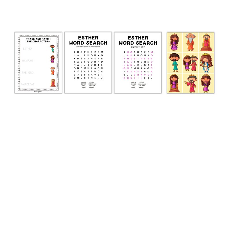 Queen Esther Coloring and Activity Pages Bible Story Coloring Pages - Etsy