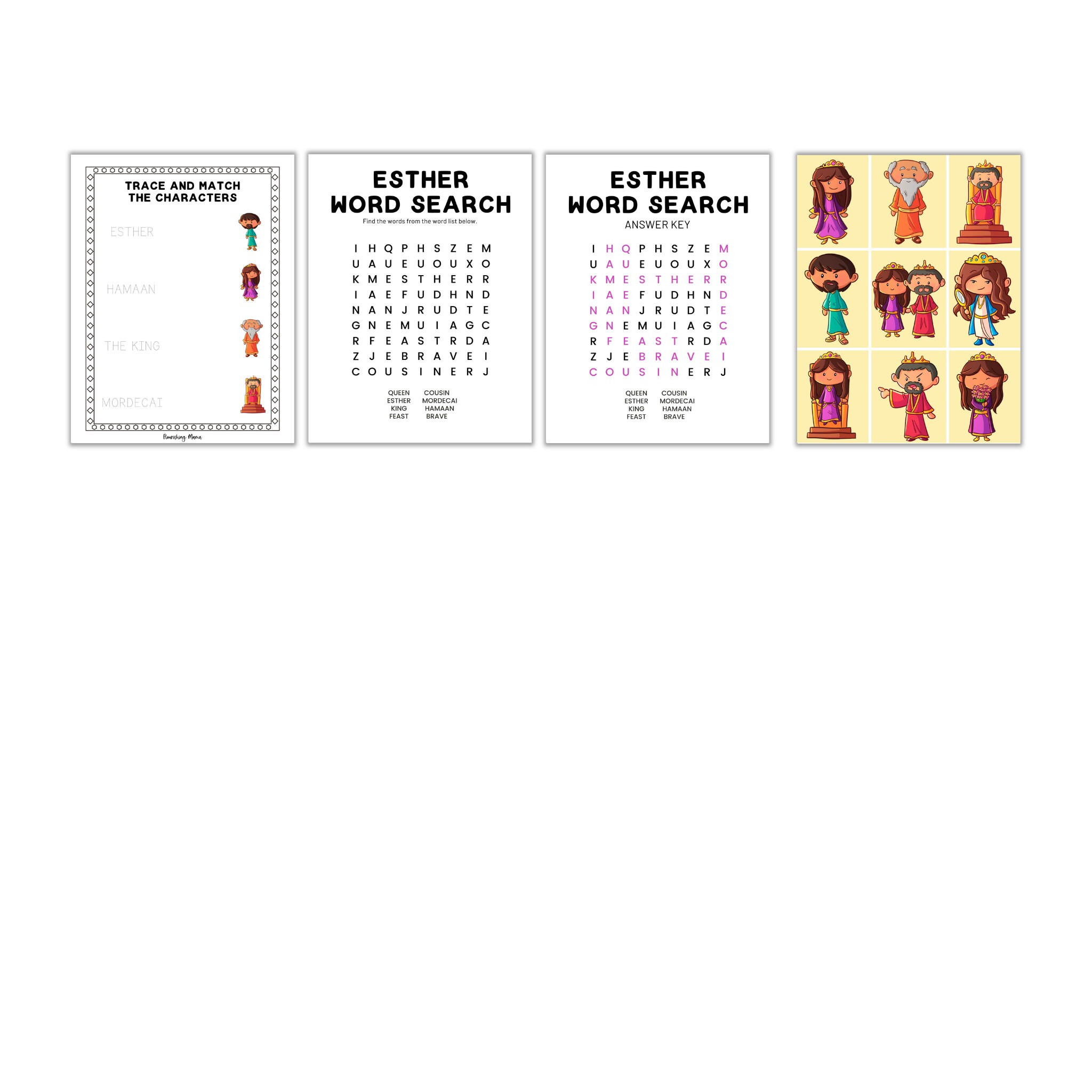 Queen Esther Coloring and Activity Pages Bible Story Coloring Pages - Etsy