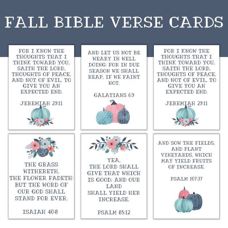 Fall Bible Verse Cards Printable Bible Verses - Etsy