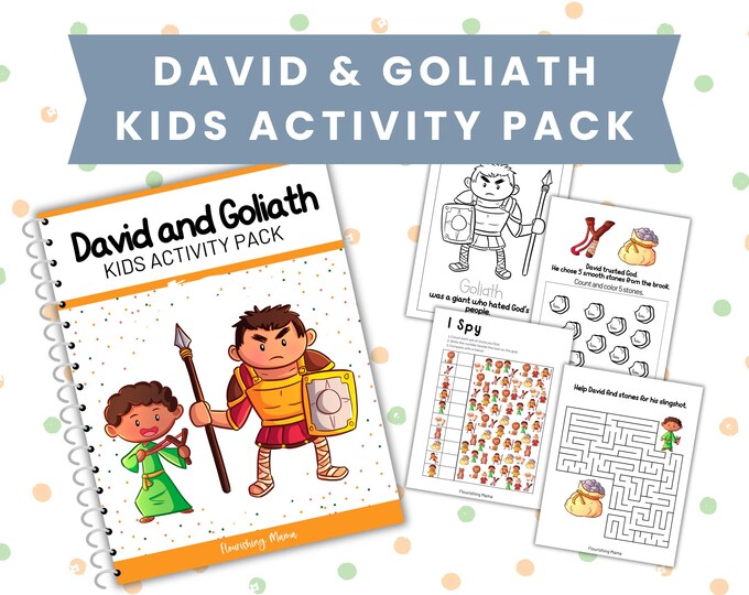 David and Goliath Kids Bible Activities | Sunday School Lesson | Bible ...