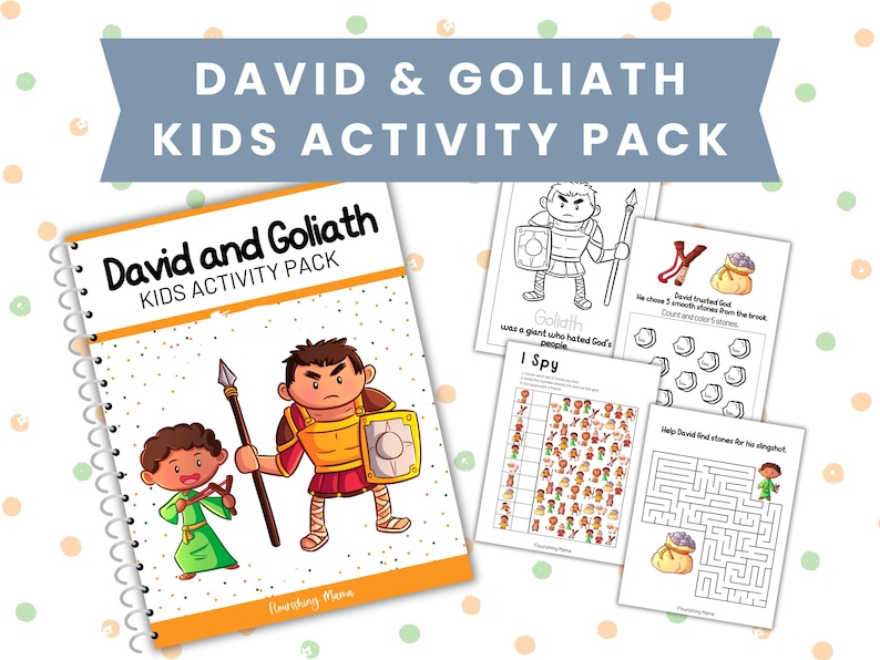 David and Goliath Kids Bible Activities | Sunday School Lesson | Bible ...