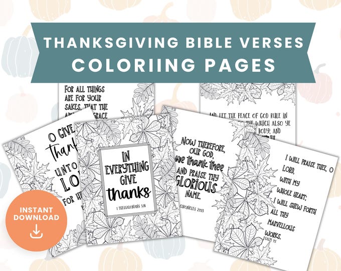 Thanksgiving Bible Verse Coloring Pages | Gratitude Bible Verses ...