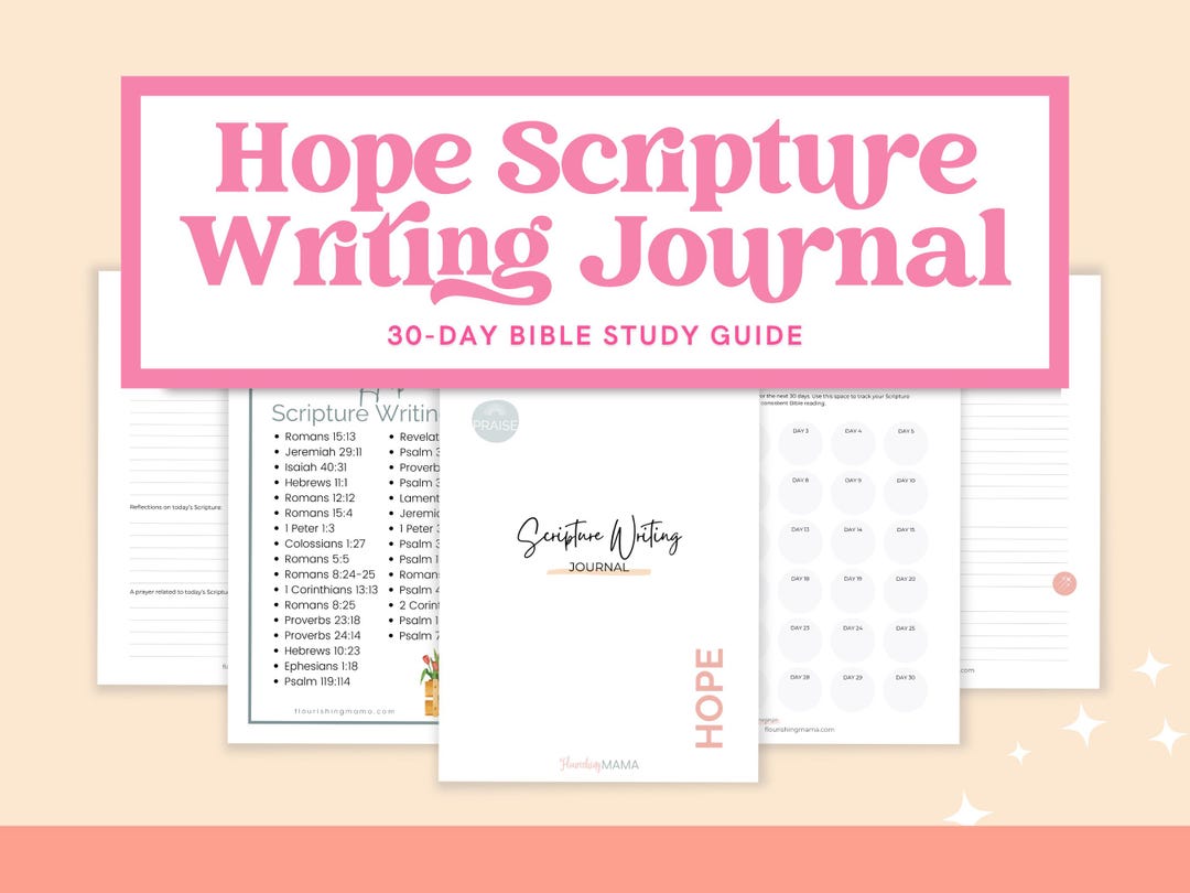 Hope Scripture Writing Journal: 30-day Bible Study (PDF) - Etsy