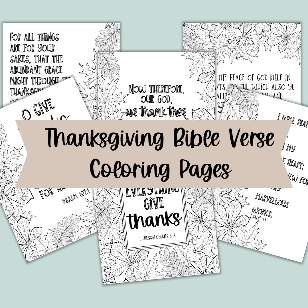Thanksgiving Bible Verse Coloring Pages Gratitude Bible Verses Adult ...