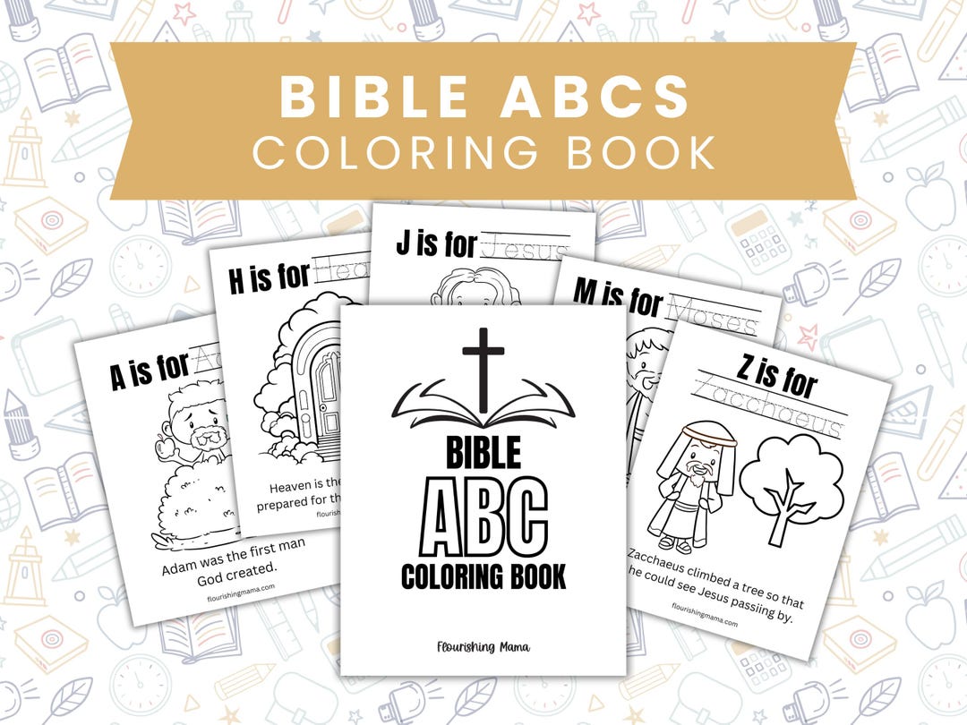 Bible Abcs Coloring Book | Preschool Bible Activities - Etsy