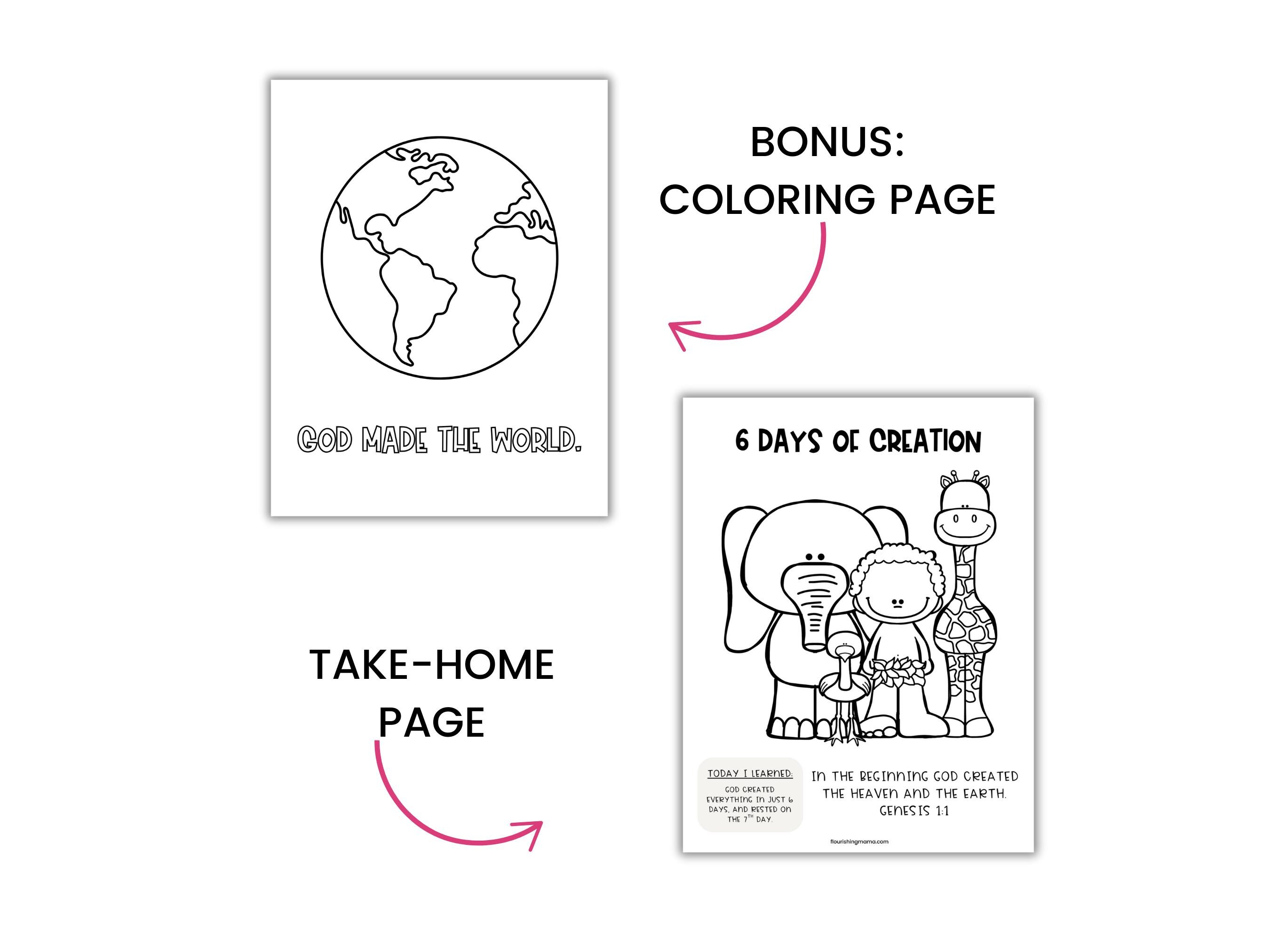 6 Days of Creation: Preschool Bible Lesson (printable) - Etsy