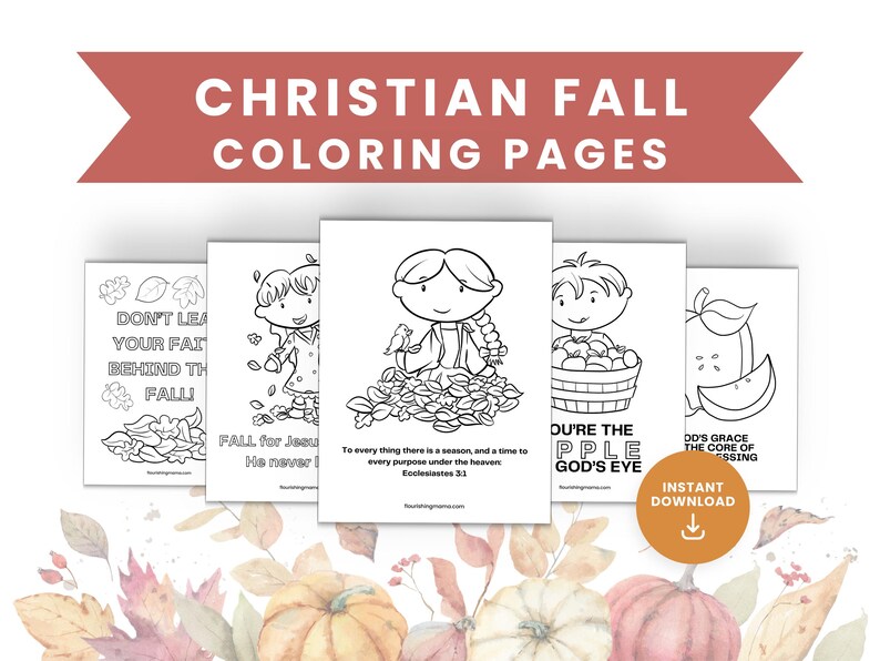 Christian Fall Coloring Pages | Apple Coloring Pages | Fall Bible ...