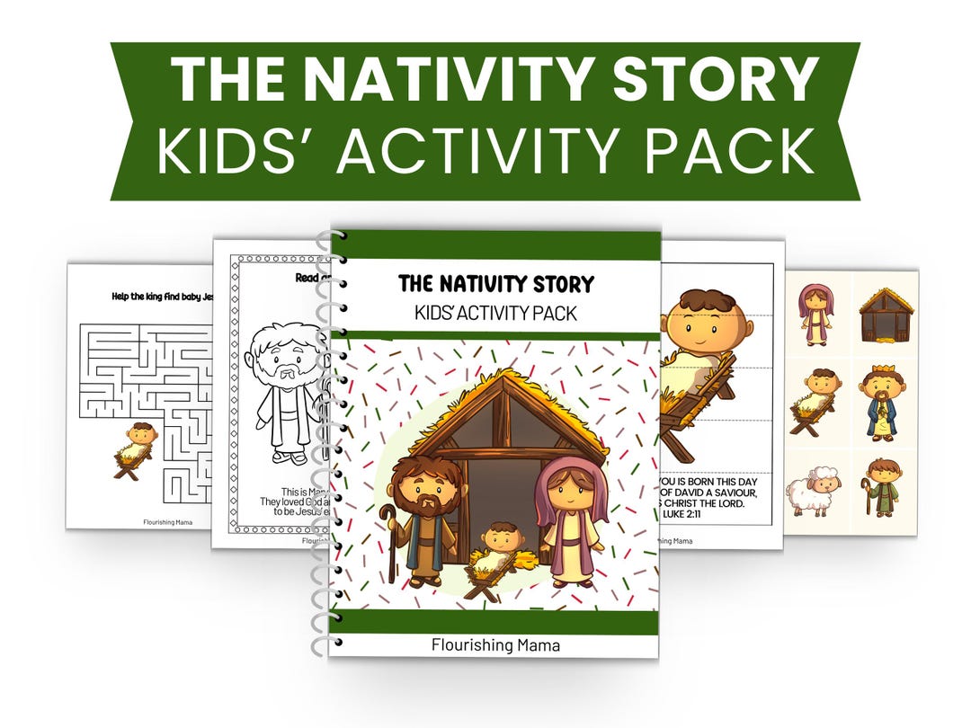 The Nativity Story Activity Pack | Christmas Coloring Pages - Etsy