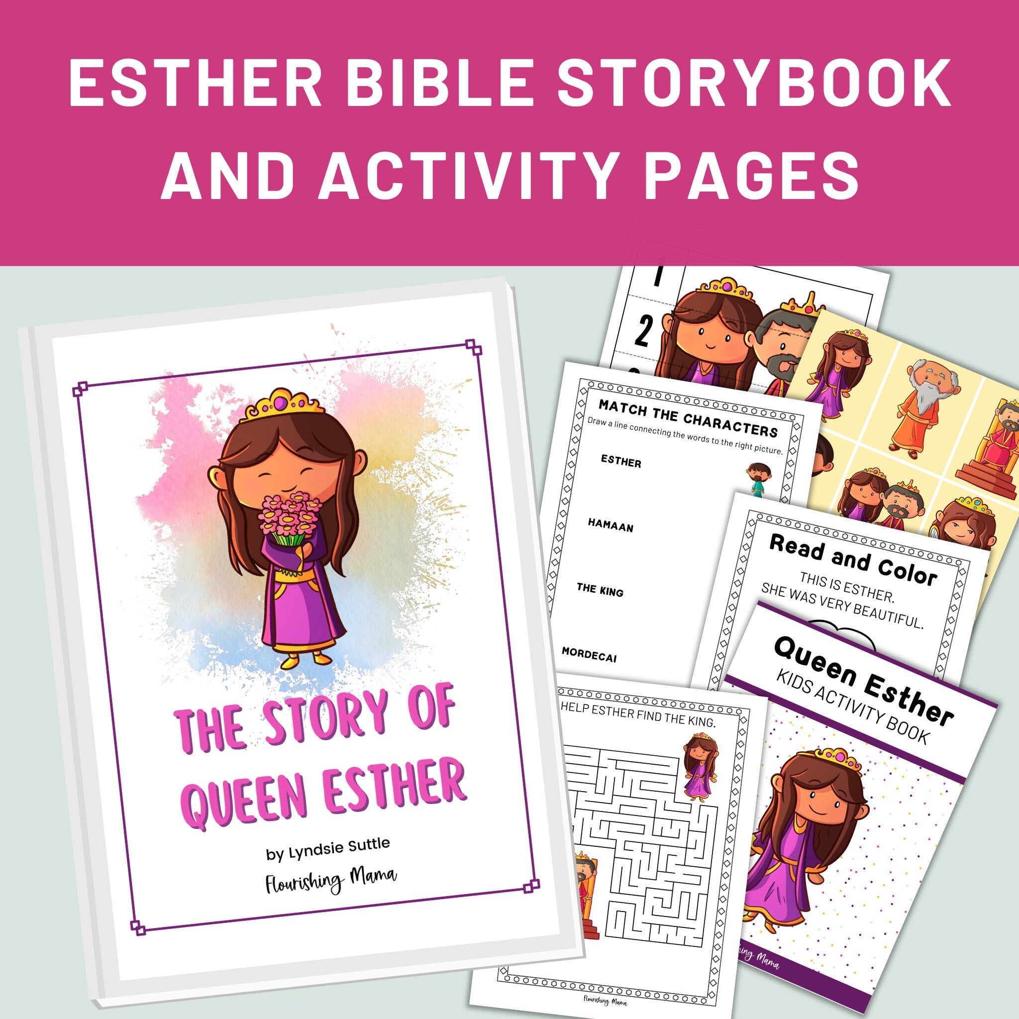 Queen Esther Coloring and Activity Pages Bible Story Coloring Pages - Etsy